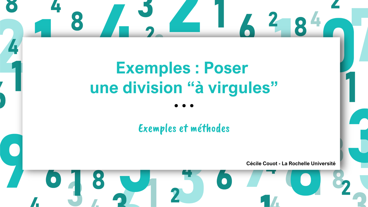 POD - Exemple : Poser Une Division "À Virgule"