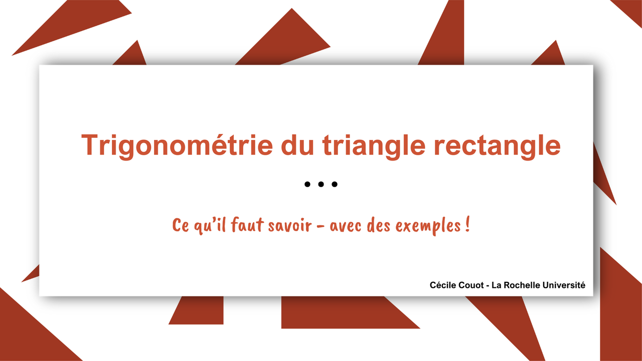 POD - Trigonométrie Du Triangle Rectangle