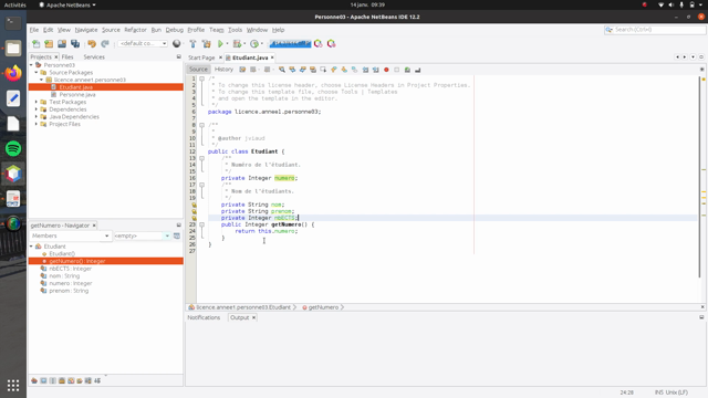 POD - [Java] [Td-01] 2.3.2 Classe Etudiant (Access…