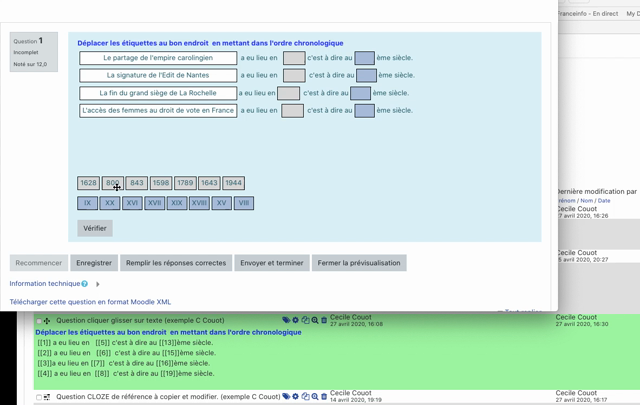POD - Moodle : Créer Des Questions Glisser Deposer…
