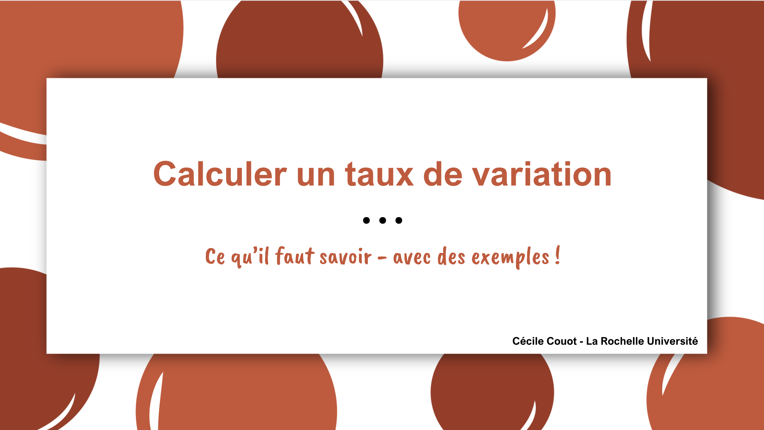Pod Calculer Un Taux De Variation